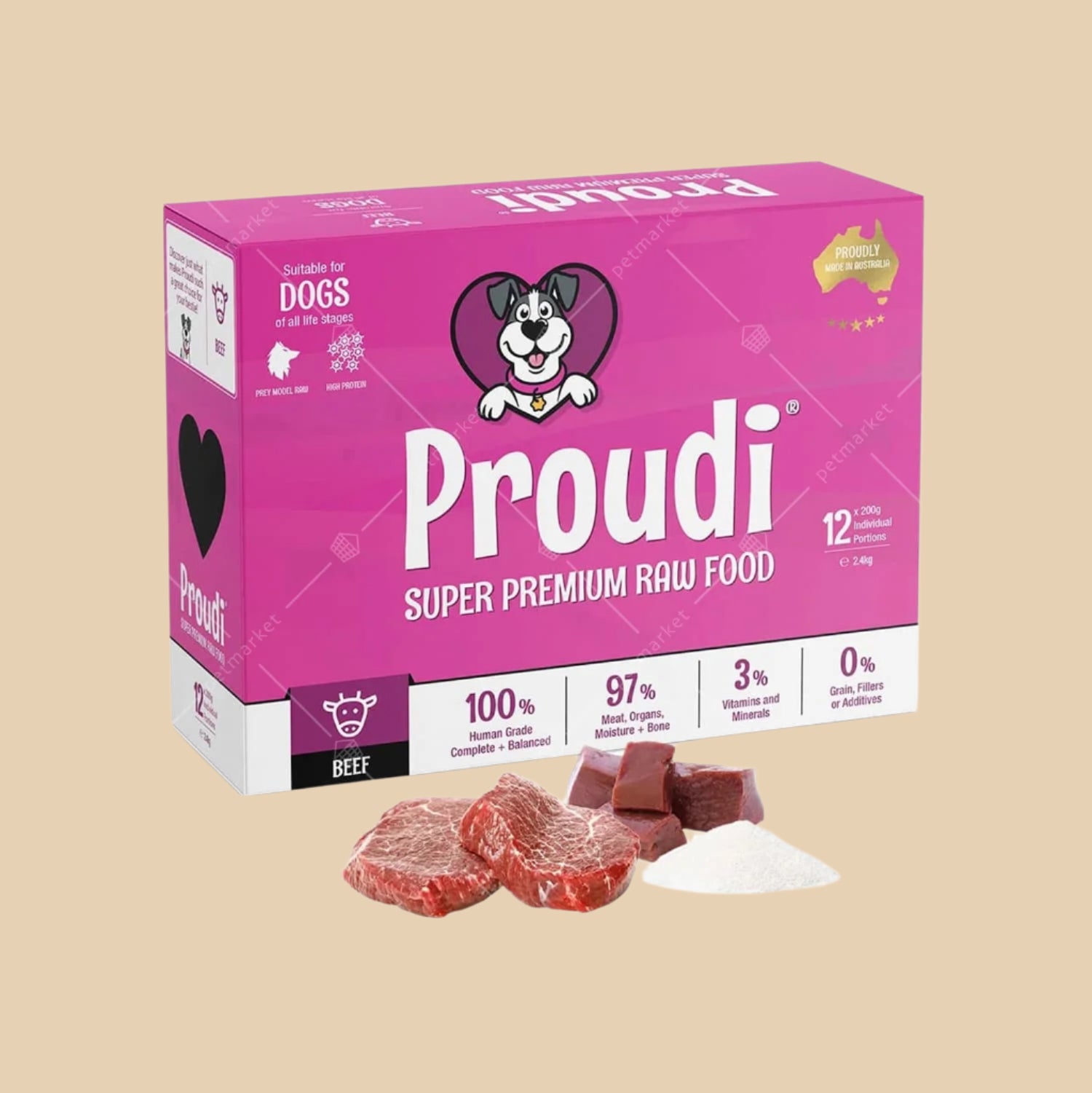 Proudi Beef 2.4kg (dog) – Well Beings